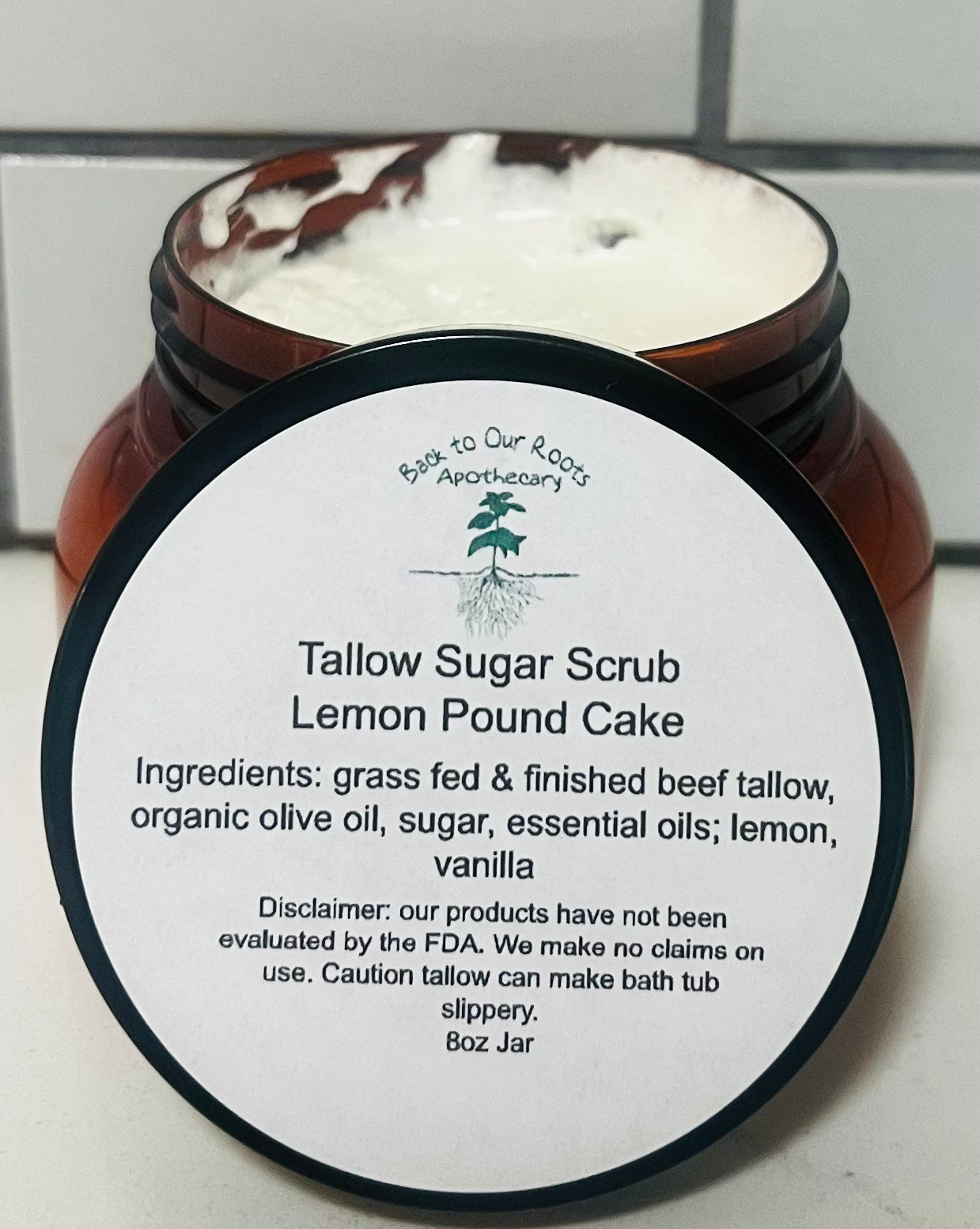 Tallow Sugar Scrub Lemon Pound Cake – Back To Our Roots Apothecary